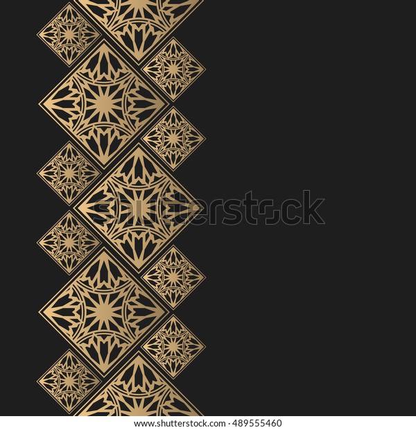 Golden Frame Oriental Style Seamless Border Stock Vector (Royalty Free ...