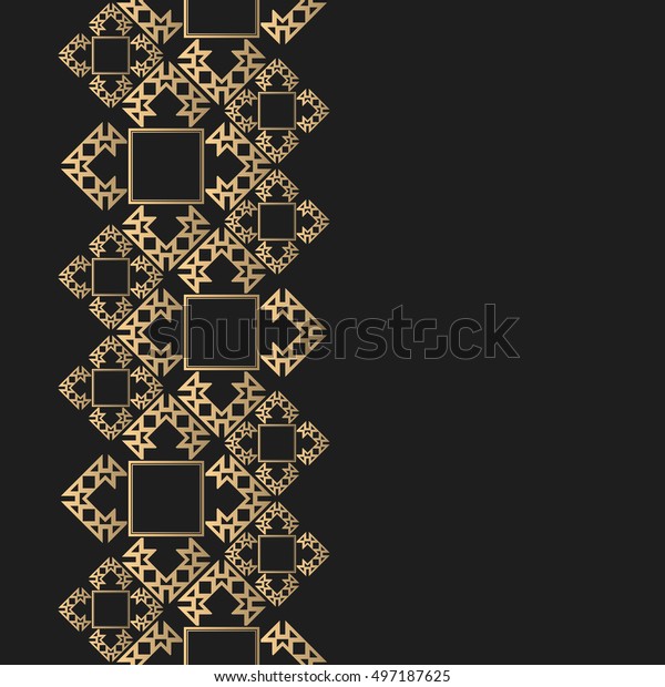 Golden Frame Oriental Style Seamless Border Stock Vector (Royalty Free ...