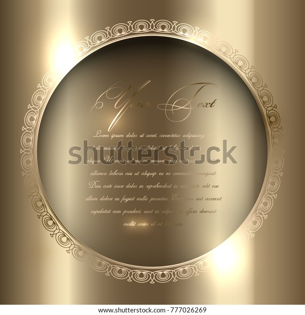 Golden Frame Round Frame Border On Stock Vector (Royalty Free) 777026269