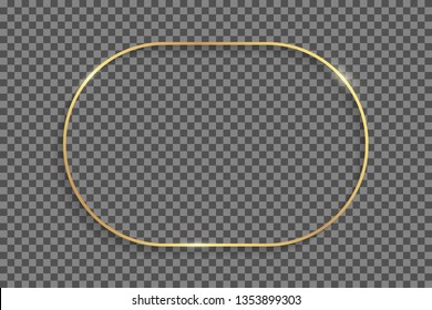 Double Golden Ellipse Frame Shadows Highlights Stock Vector (Royalty ...