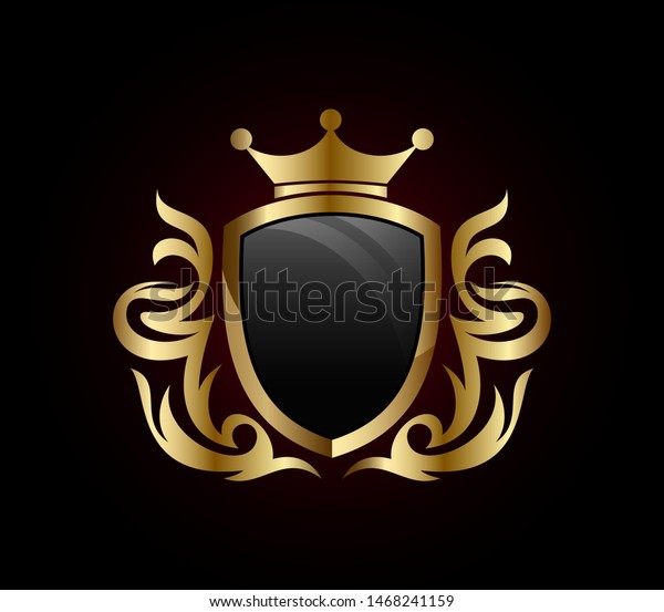 Golden Frame Shield Victorian Style Modern Stock Vector (Royalty Free ...