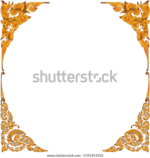 Golden Frame Thai Gold Frame Stock Vector (Royalty Free) 1192451026 ...