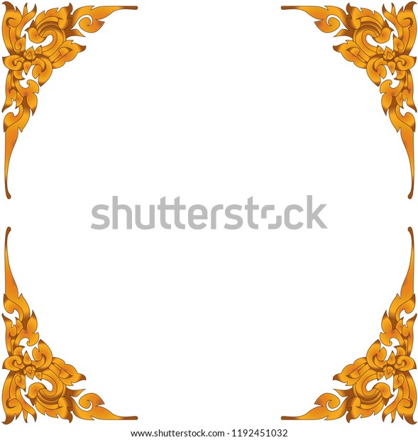 Golden Frame Thai Gold Frame Stock Vector (Royalty Free) 1192451032 ...