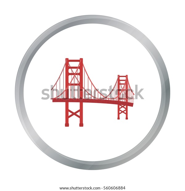 Golden Gate Bridge Icon Cartoon Style Stock Vector (Royalty Free ...