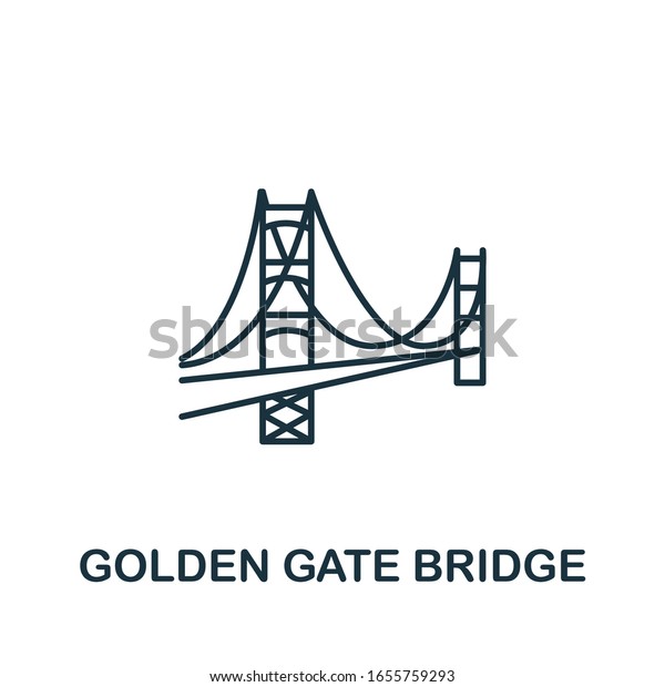 Golden Gate Bridge Icon Usa Collection Stock Vector (Royalty Free ...