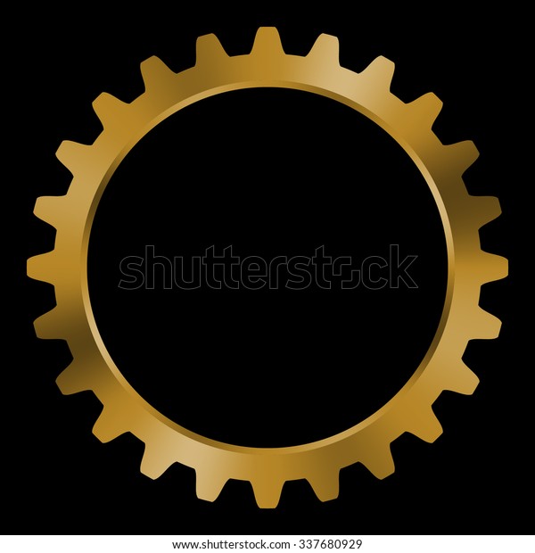 Golden Gear On Black Background Stock Vector (Royalty Free) 337680929 ...