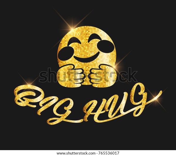 Golden Glitter Big Hug Text Hug: Vector có sẵn (miễn phí bản quyền ...