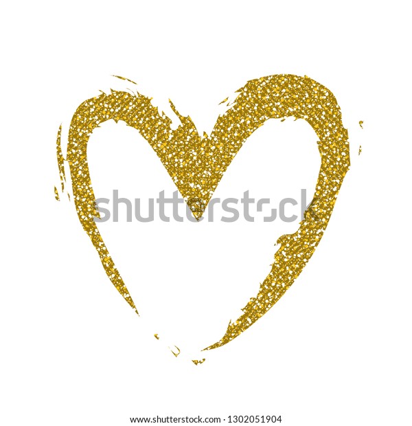 Golden Glitter Heart Vector Stock Vector (Royalty Free) 1302051904 ...