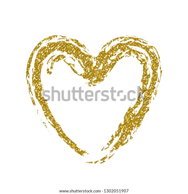 Golden Glitter Heart Vector Stock Vector (Royalty Free) 1302051907