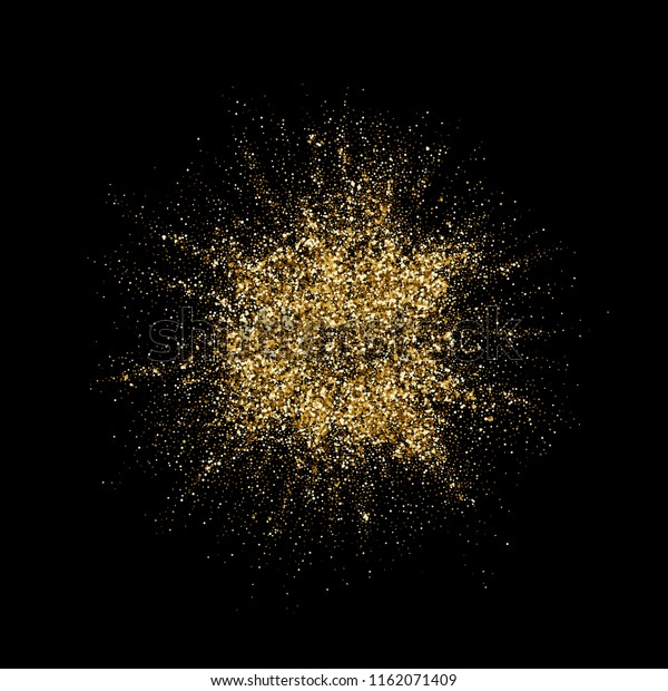 Golden Glitter Particles Splatter Gold Glittery Stock Vector (Royalty ...