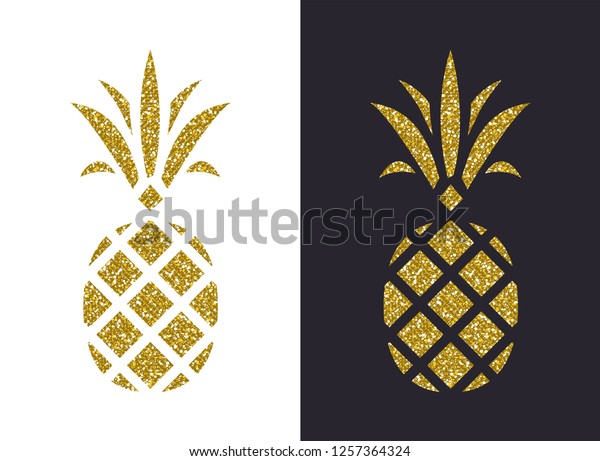 Golden Glitter Pineapple Vector : image vectorielle de stock (libre de ...
