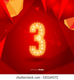 Golden Glowing Vector Number On Red Stock Vector (Royalty Free ...