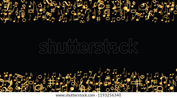 Golden Gold Lying Music Notes Musical Stock Vector (Royalty Free ...