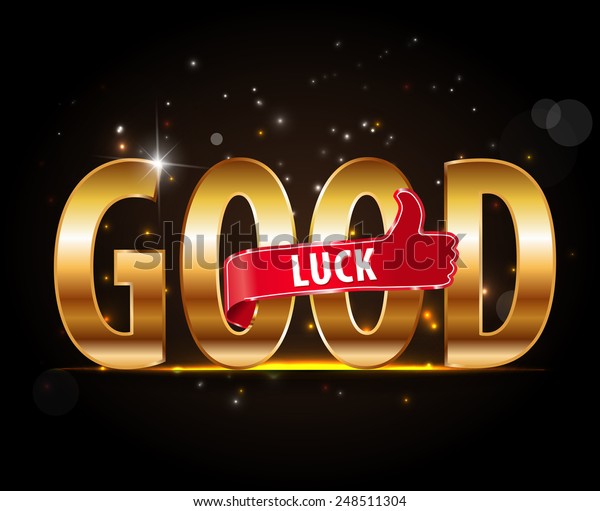 Golden Good Luck Sign Thumbs Vector Stock Vector (Royalty Free ...