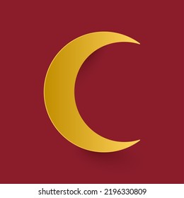 Golden Half Moon Isolated On Red Stock Vector (Royalty Free) 2196330809 ...