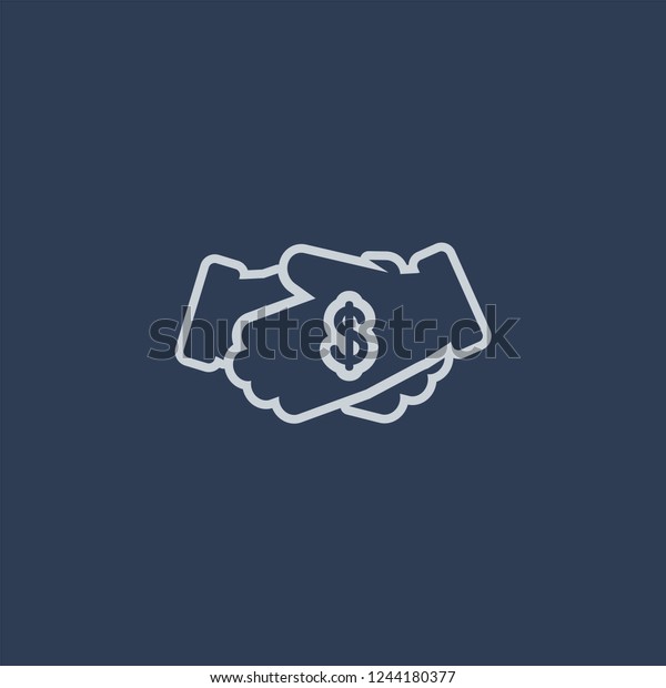 Golden Handshake Icon Trendy Flat Vector Stock Vector (Royalty Free ...