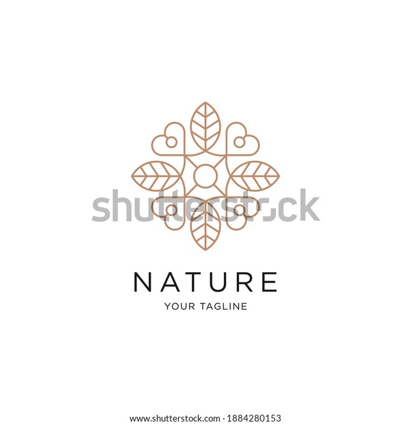 Golden Heart Logo Vector Design Template Stock Vector (Royalty Free ...