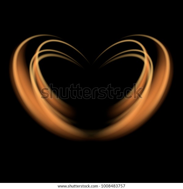 Golden Heart Magic Light Effect Frame Stock Vector (Royalty Free ...