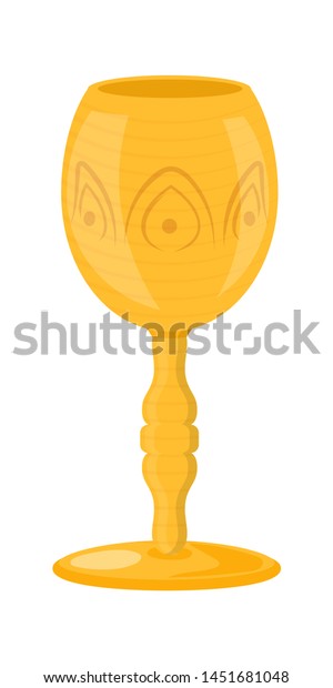 Golden Holy Chalice Flat Vector Illustration Stock Vector (Royalty Free ...