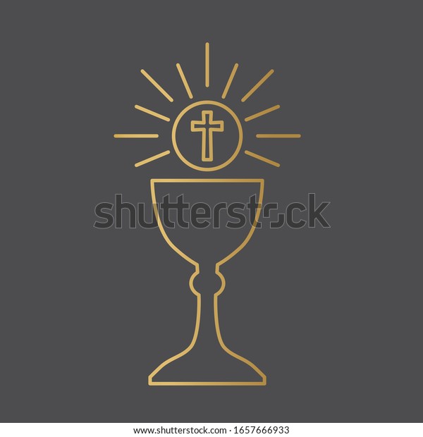 Golden Holy Communion Icon Vector Illustration 库存矢量图（免版税）1657666933 ...