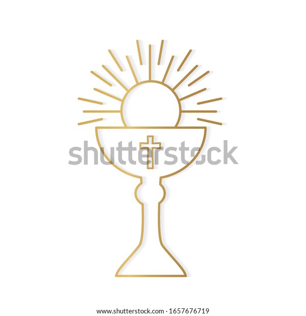 Golden Holy Communion Icon Vector Illustration Stock Vector (Royalty ...