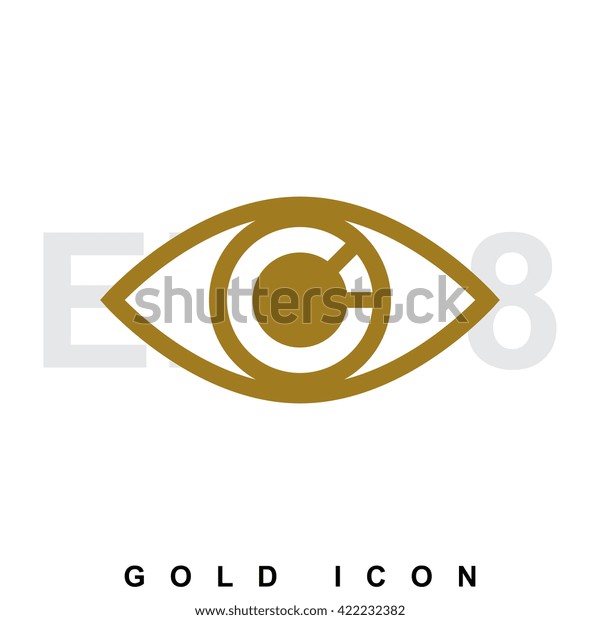 Icône dorée ou logo d'un oeil. : image vectorielle de stock (libre de ...