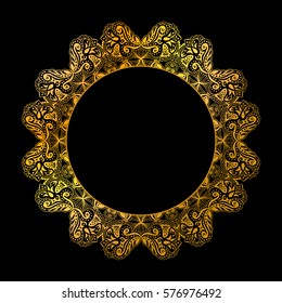 Golden Indian Mandala Circle Pattern On Stock Vector (Royalty Free ...