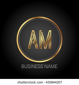 Golden Initial Circle Logo Company Stock Vector (Royalty Free ...