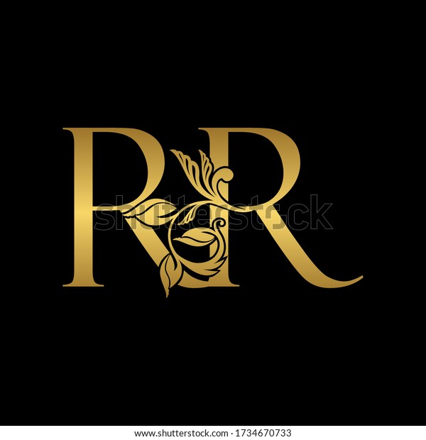 Golden Initial Letter R Rr Luxury Stock Vector (Royalty Free) 1734670733