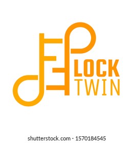 Golden Key Lock Twin Logo Concept Stock Vector (Royalty Free ...