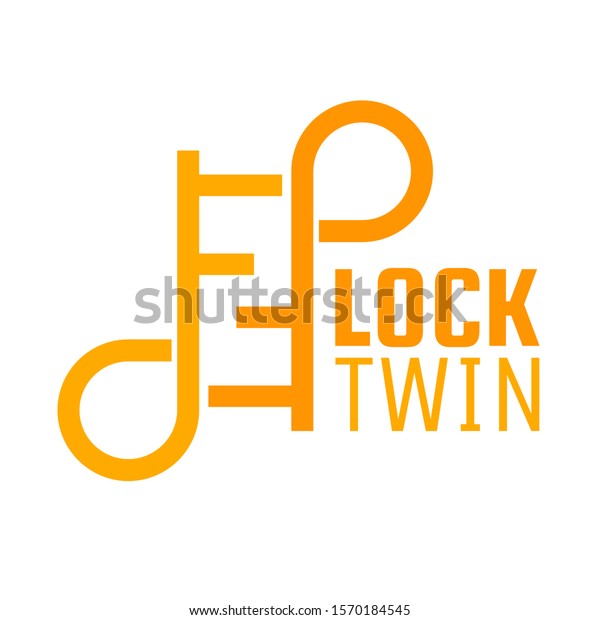 Golden Key Lock Twin Logo Concept Stock Vector (Royalty Free ...