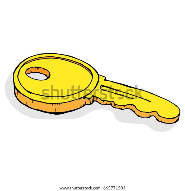 Golden Key Vector Illustration Yellow Key Stock Vector (Royalty Free ...