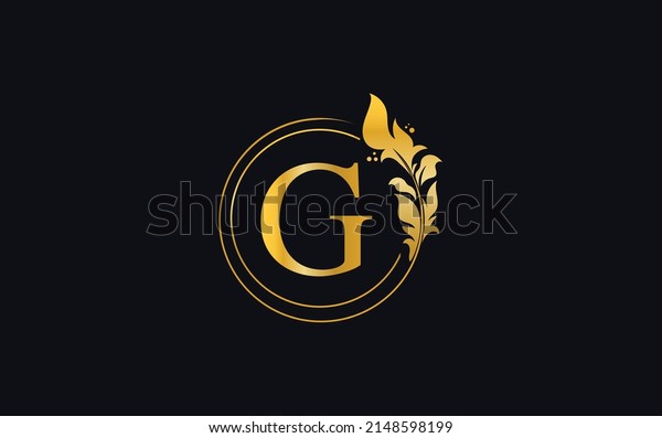 Golden Leaf Circle Logo Design Vector Stock Vector (Royalty Free ...