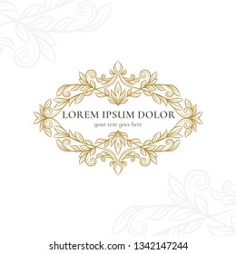 Golden Leaf Emblem Elegant Classic Vector Stock Vector (Royalty Free ...