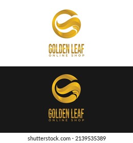 Golden Leaf Logo Suitable Any Online Stock Vector (Royalty Free ...