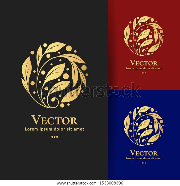 Golden Leaves Logo Template Abstract Vector Stock Vector (Royalty Free ...