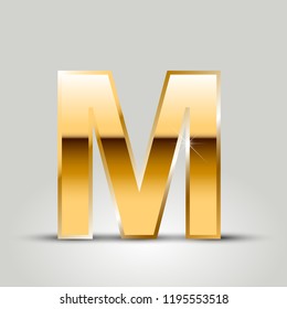 Golden Letter M Uppercase Vector Font Stock Vector (Royalty Free ...