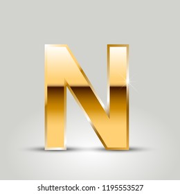 Golden Letter N Uppercase Vector Font Stock Vector (Royalty Free ...