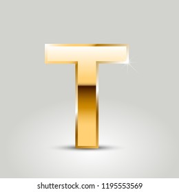 Golden Letter T Uppercase Vector Font Stock Vector (Royalty Free ...