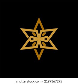 Golden Letter X Star Simple Minimalist Stock Vector (Royalty Free ...