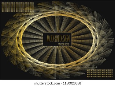 Golden Line Drawing Abstract Pattern Backgroundeps10 Stock Vector ...