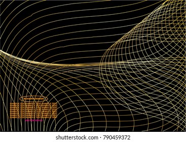 Golden Line Drawing Abstract Pattern Backgroundeps10 Stock Vector ...