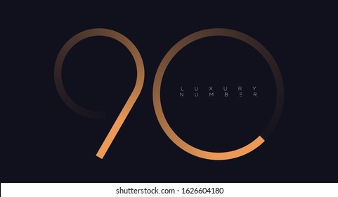 Golden Line Nine Zero Numbers Vector Stock Vector (Royalty Free ...