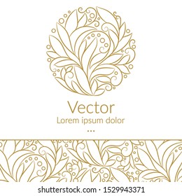 Golden Leaf Emblem Elegant Classic Vector Stock Vector (Royalty Free ...
