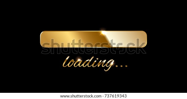 Golden Loading Sign Loading Bar On Stock Vector (Royalty Free ...
