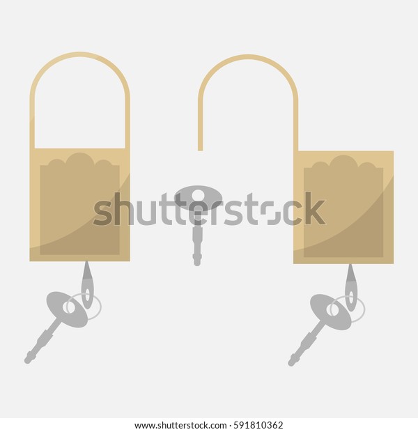 Golden Lock Keyvector Illustration Stock Vector (Royalty Free ...