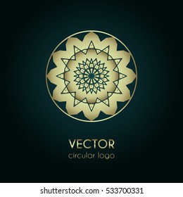 Golden Logo Design Template Creative Circular Stock Vector (Royalty ...