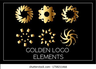 Golden Logo Elements Package Gold Modern Stock Vector (Royalty Free ...