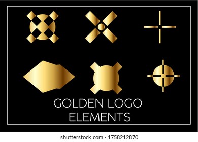Golden Logo Elements Package Gold Modern Stock Vector (Royalty Free ...