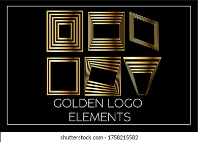 Golden Logo Elements Package Gold Modern Stock Vector (Royalty Free ...